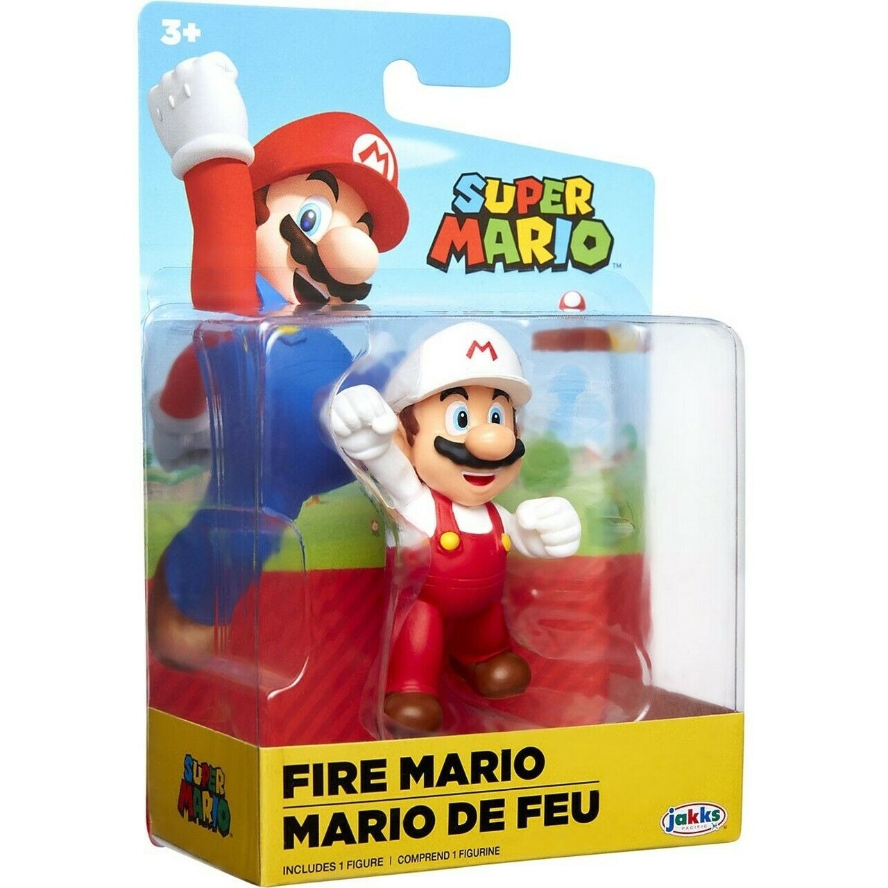 World of Nintendo Super Mario Fire Mario Action Figure Jakks Pacific ...